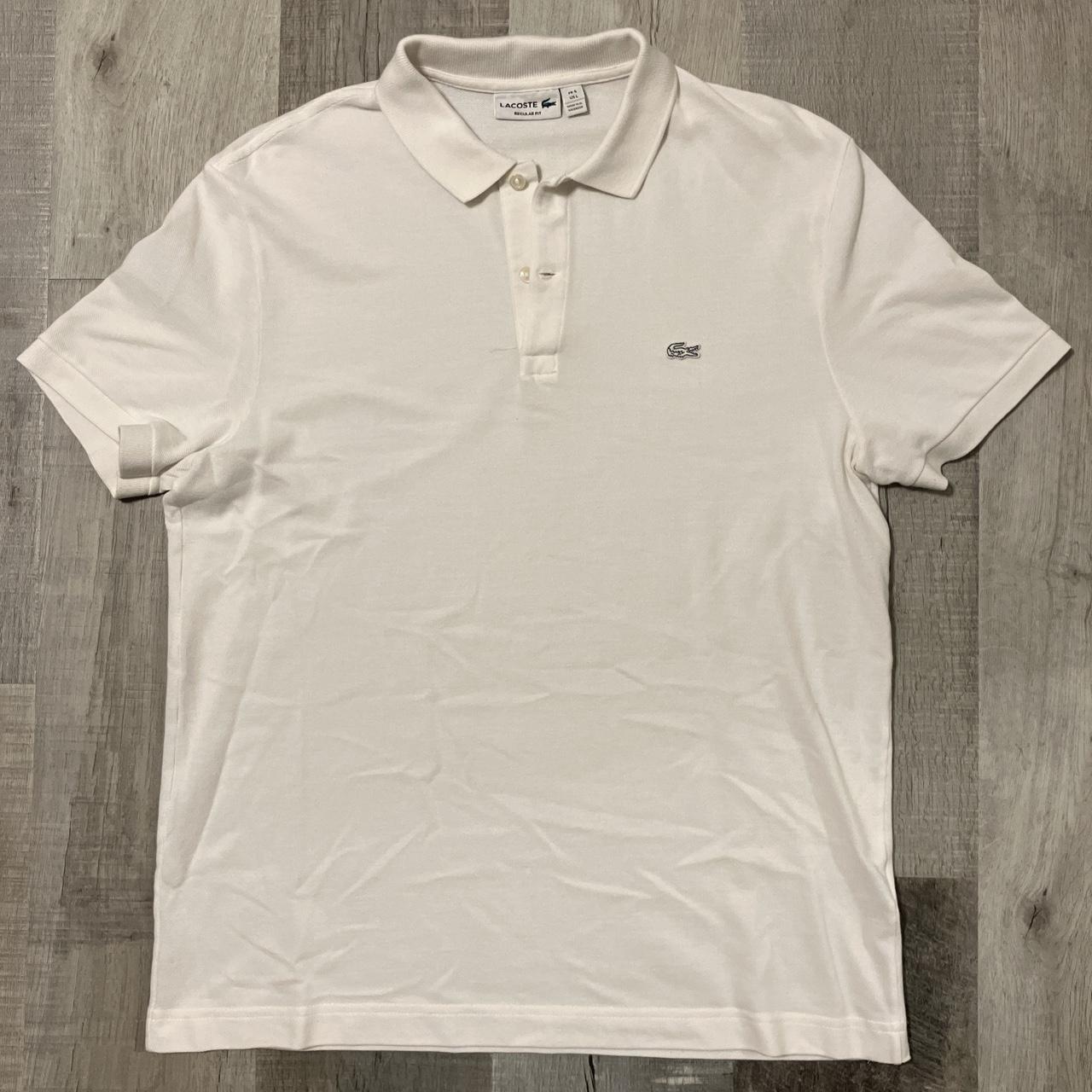 lacoste white polo - Depop