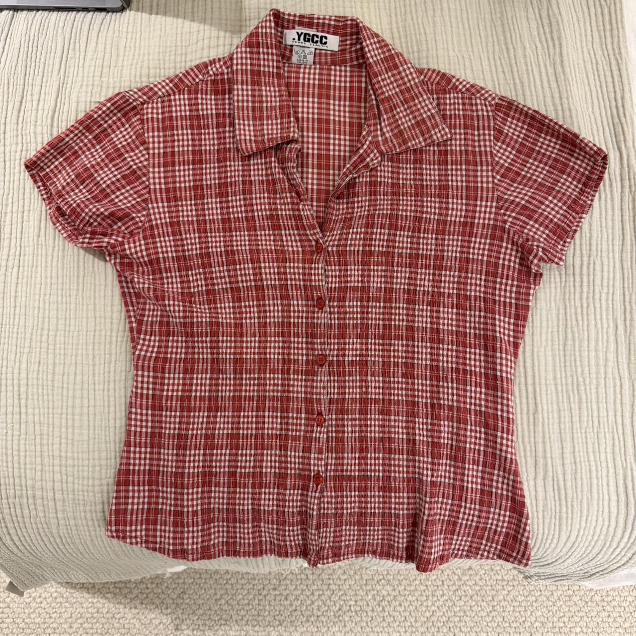 Vintage Red Checkered top Size S Bought in... | Depop