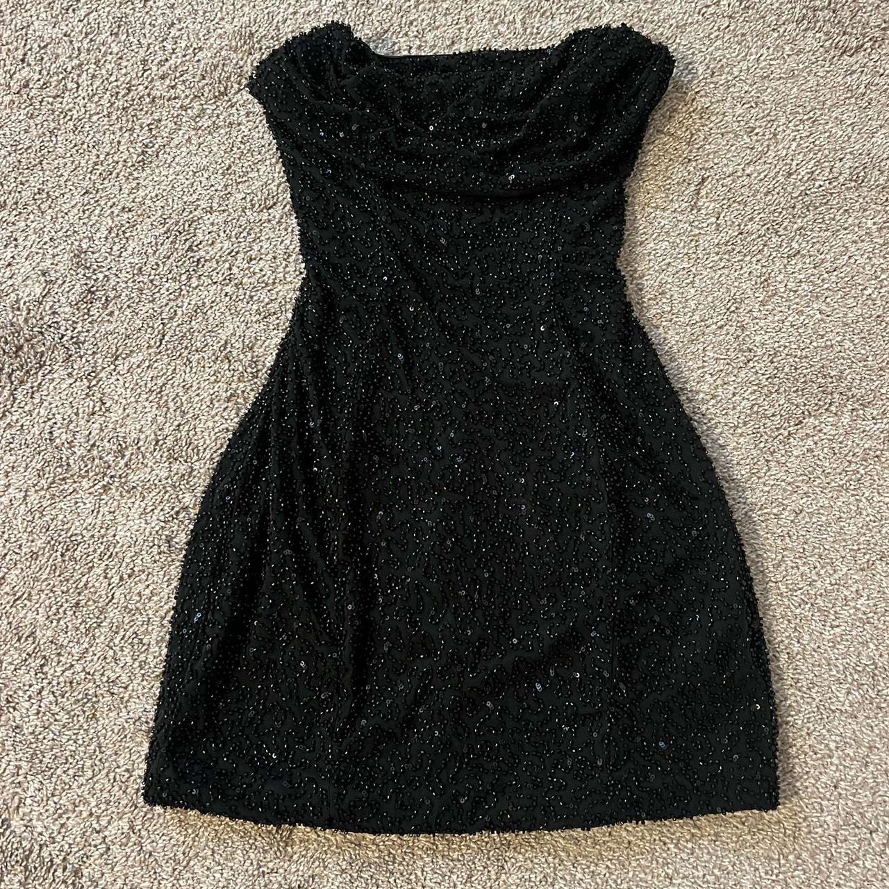 Barely worn strapless sequin black oh polly body con... - Depop