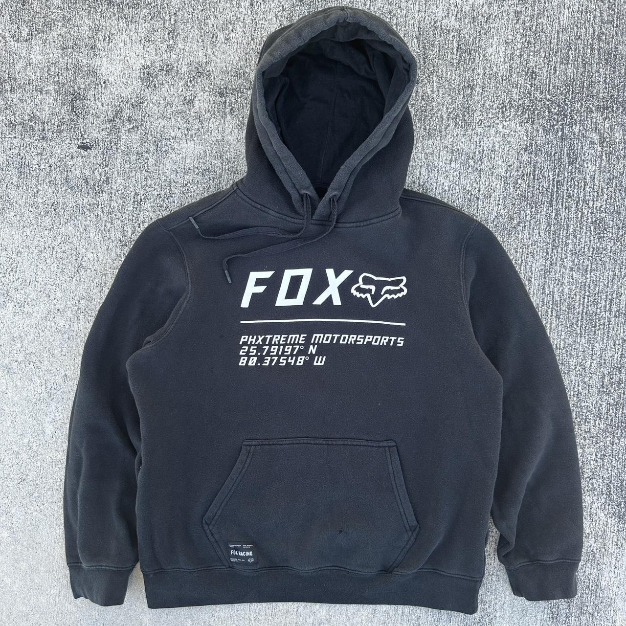 Fox Racing Black Hoodie Size Medium 22.5x24 Super... - Depop