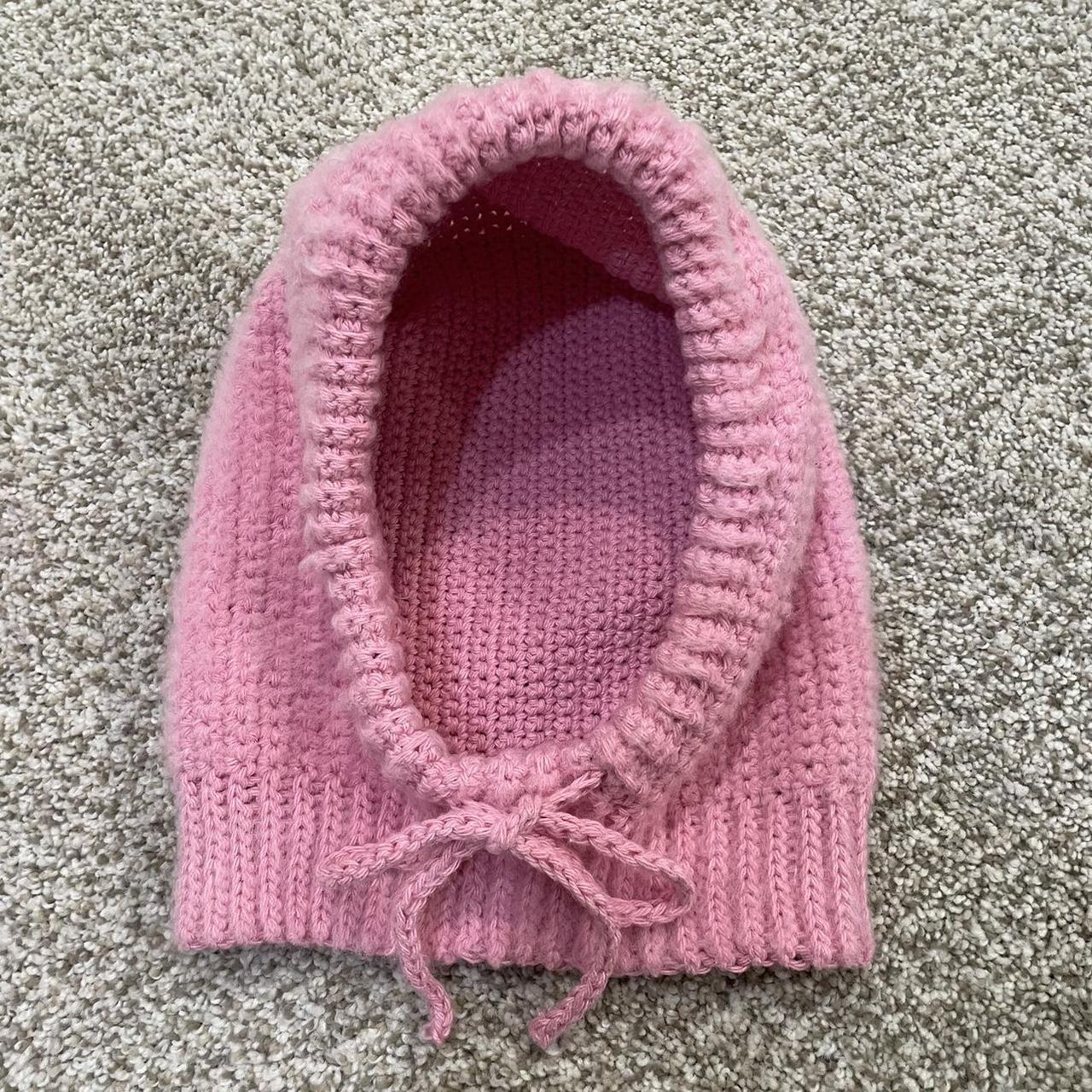 This is a handmade pink balaclava. This has handmade... - Depop