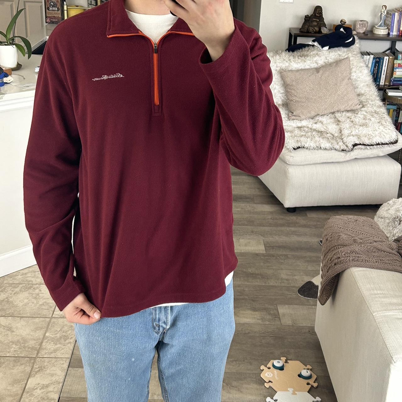 Eddie Bauer Fleece Quarter Zip Maroon. This piece... - Depop