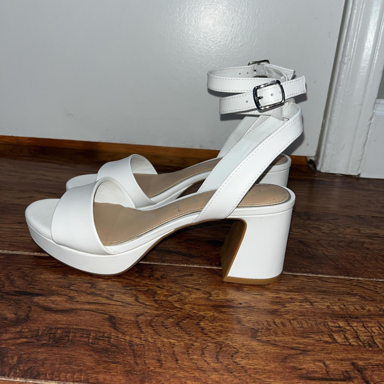 White copper heels Worn once Size 7 | Depop