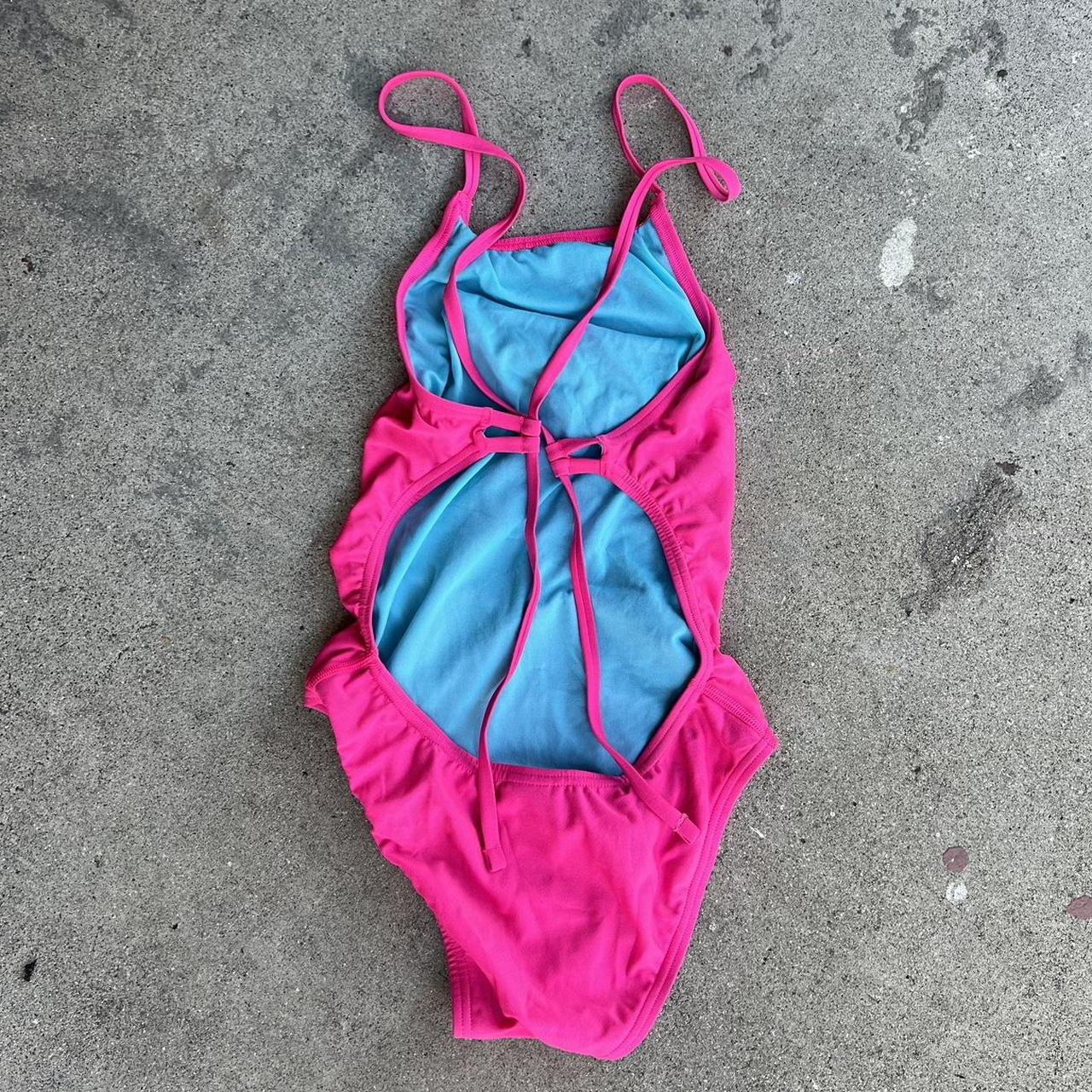 neon pink Speedo one piece - Sizes 30,32... - Depop
