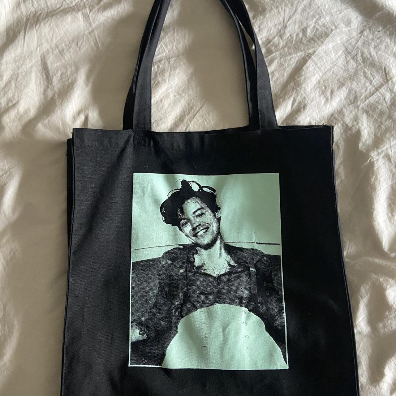 harry styles love on tour black tote bag official hs... - Depop