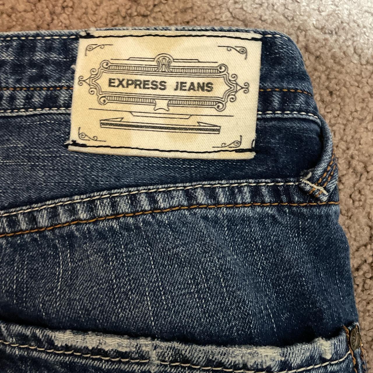 Express Men's Navy Jeans | Depop