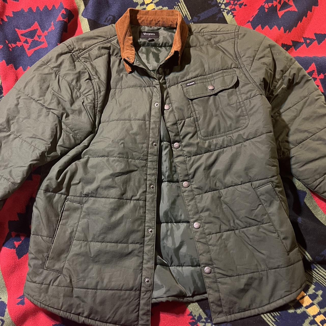Brixton Army Green puffer, size XL Corduroy... - Depop