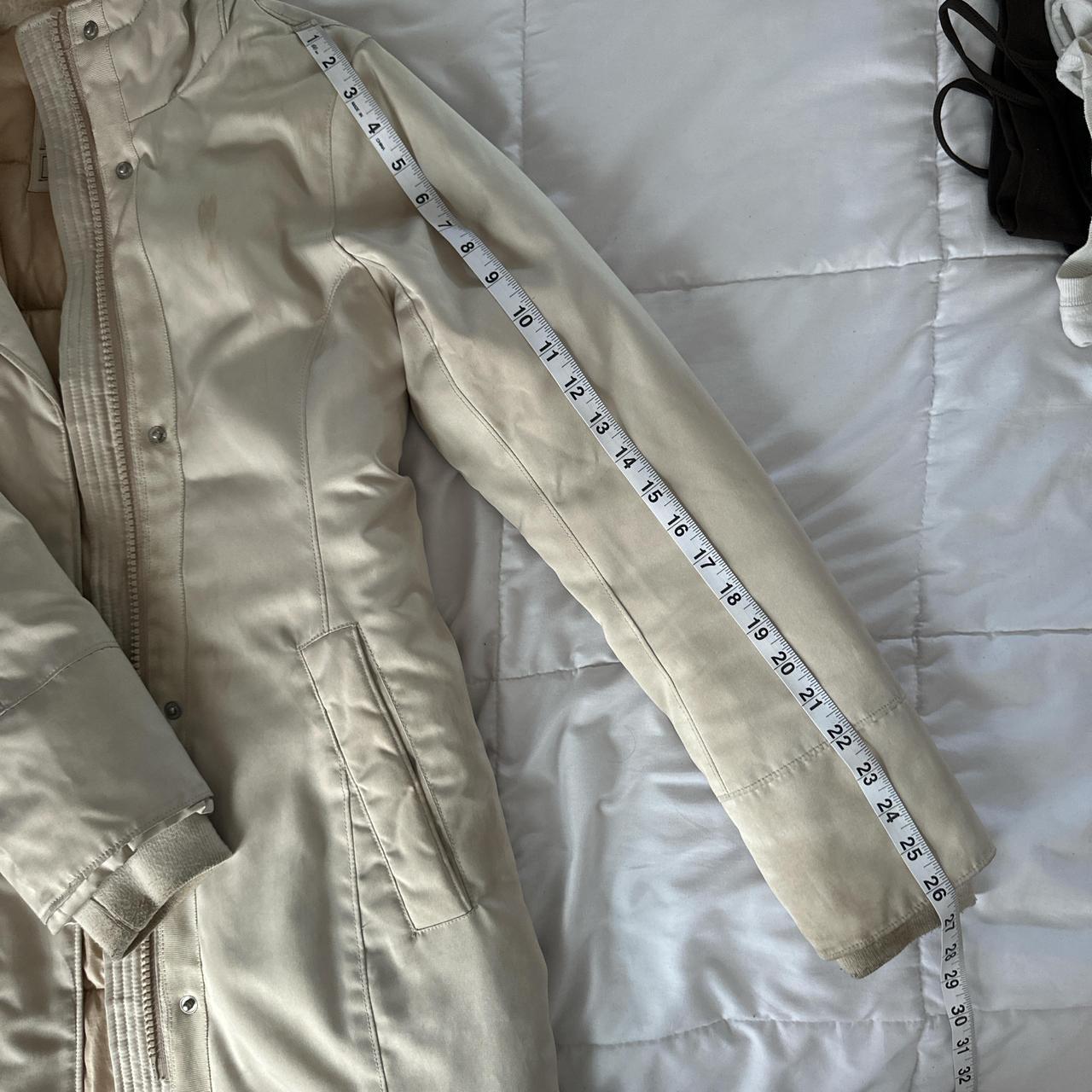 Abercrombie & fitch long, cream puffer jacket... - Depop