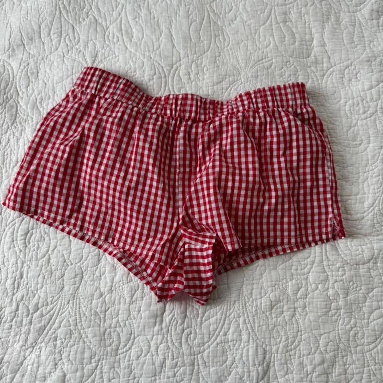 edikted plaid red picnic farmers daughter shorts!... - Depop