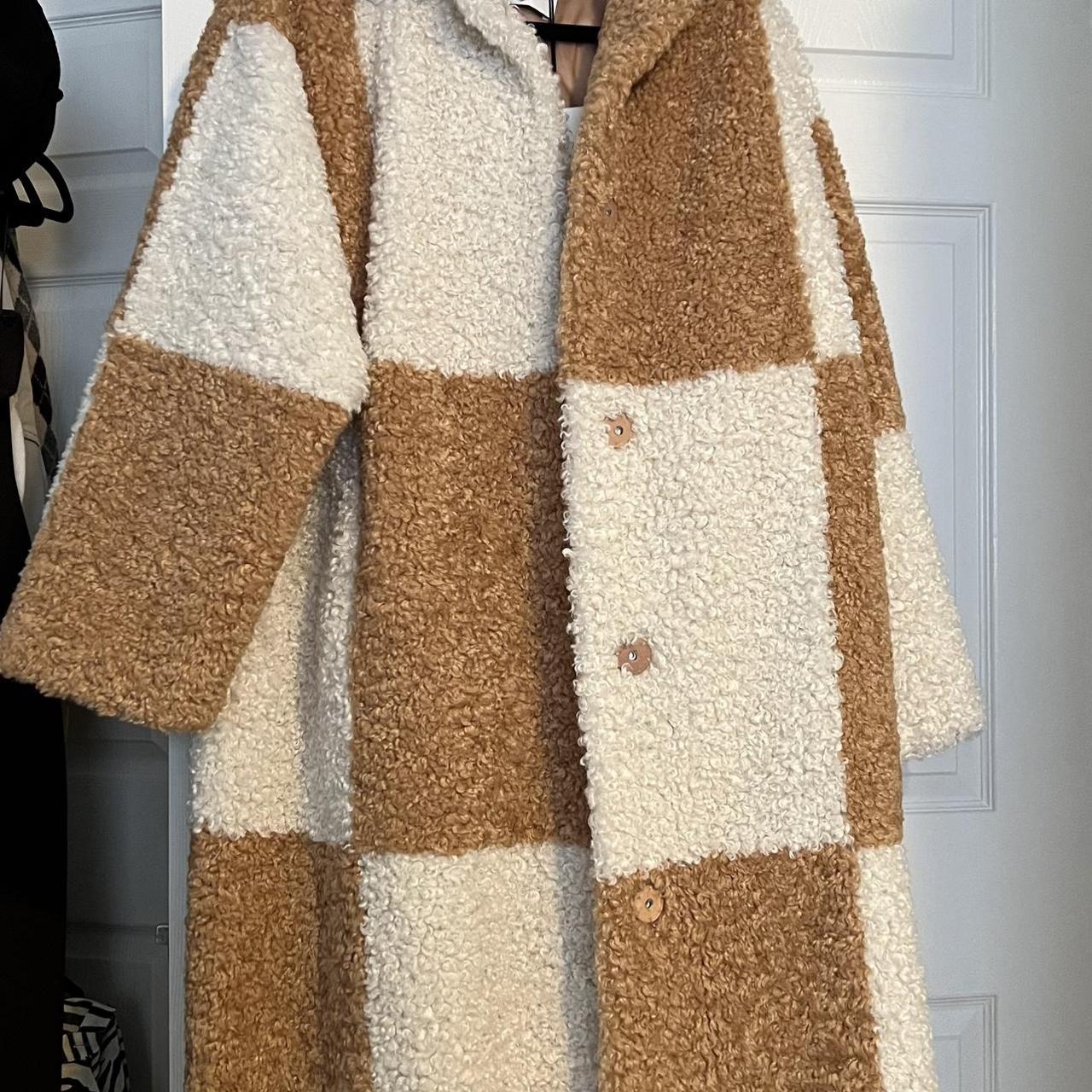 Stand Studio Nikki Checkered Coat Checkered pattern... - Depop