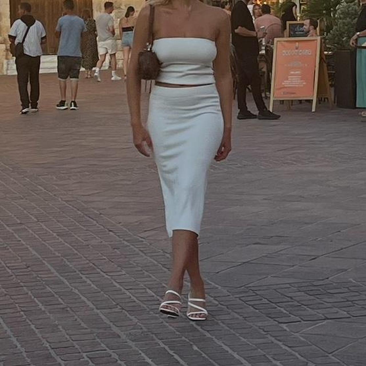 Djerf Avenue skirt set! Tube top in sugar size... - Depop