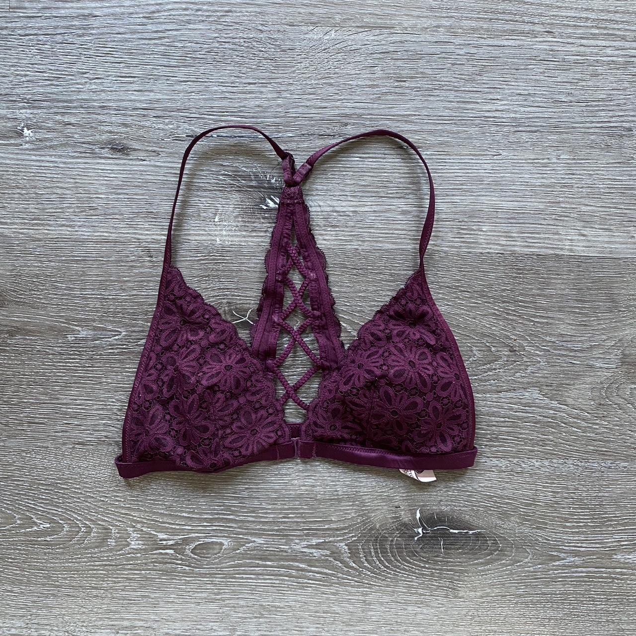 Maroon Victoria’s Secret Bralette - size M Front... - Depop