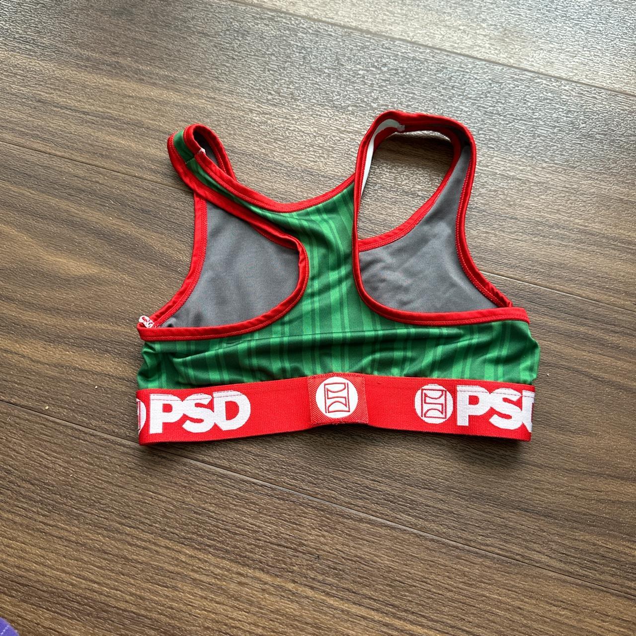 PSD Underwear Women's Red and Green Bra | Depop
