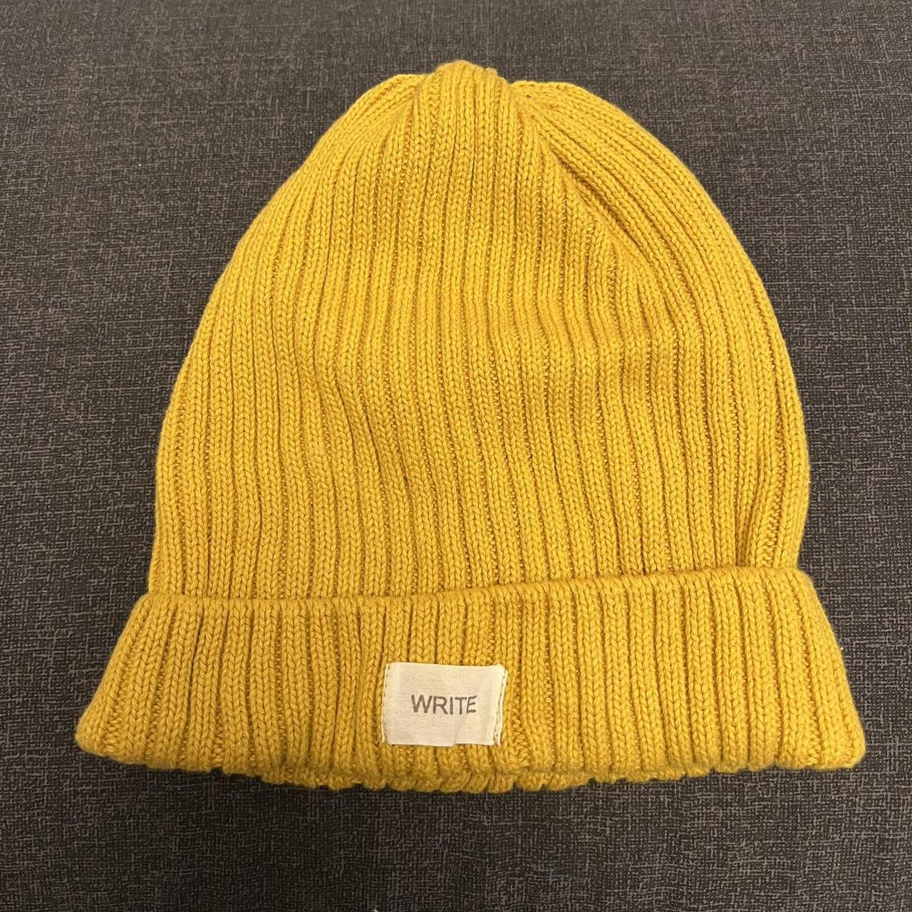 Mustard yellow knit beanie #beanie #yellow #knit - Depop