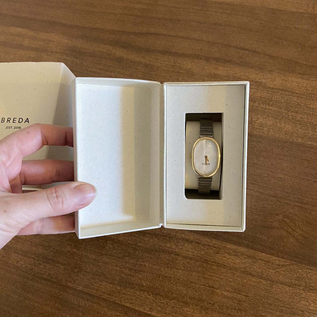 BREDA watch in white opal face and mixed metal ... | Depop