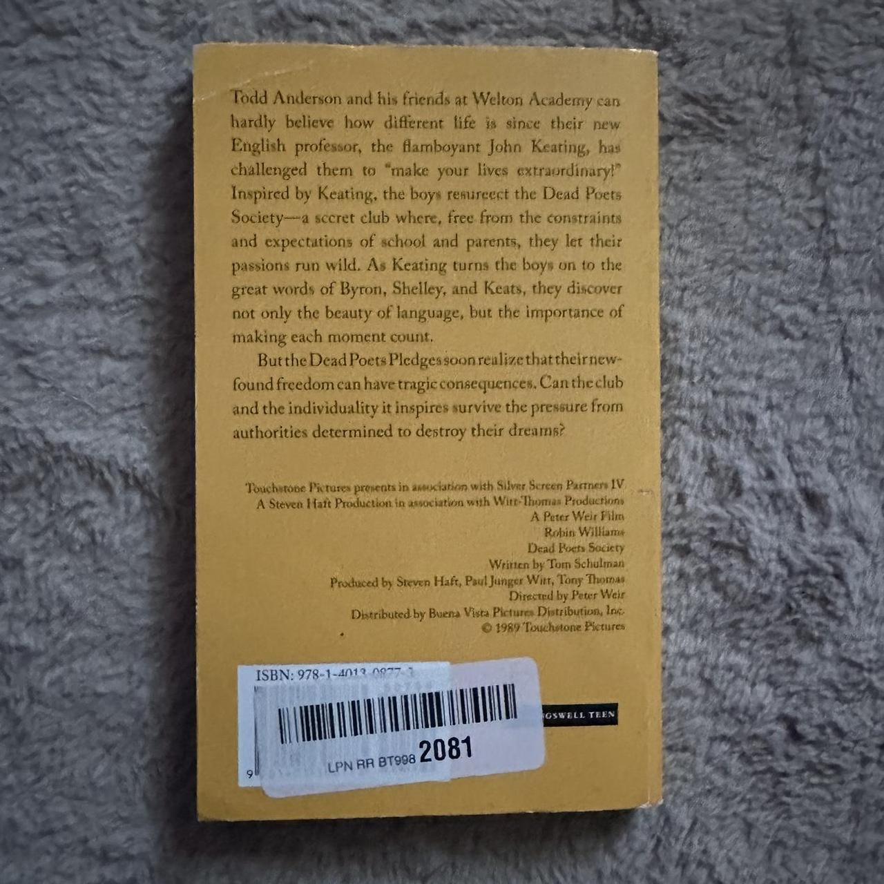 DEAD POETS SOCIETY BOOK #deadpoetssociety #dps #book - Depop