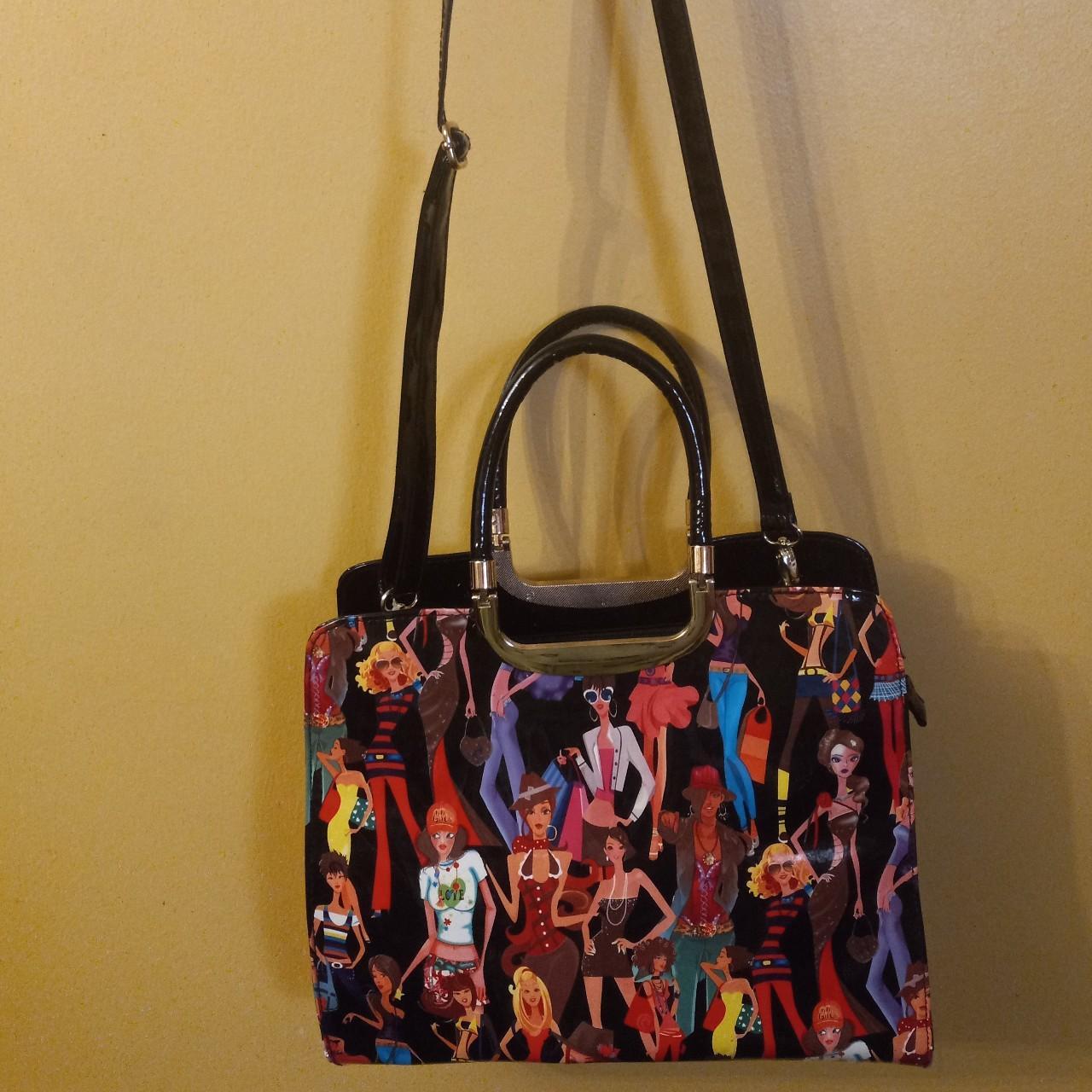 NWOT WOMEN'S BLACK PATENT LEATHER WHIMSICAL HANDBAG ... - Depop