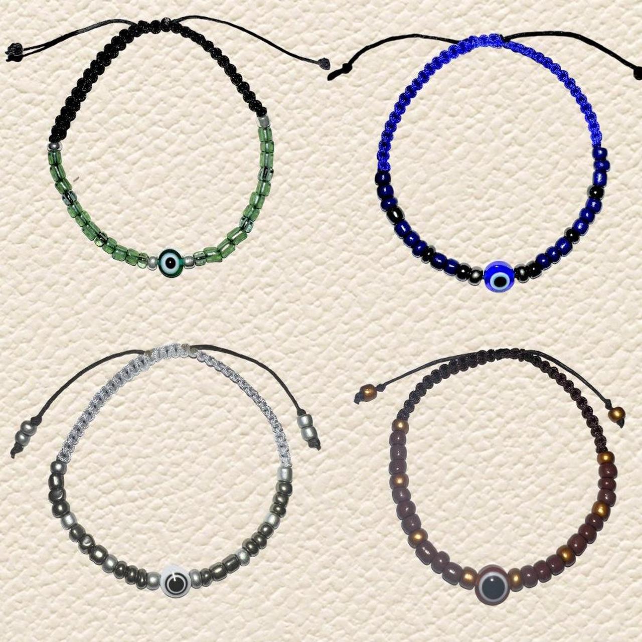 Waxed Hemp String Evil Eye Bracelets... - Depop