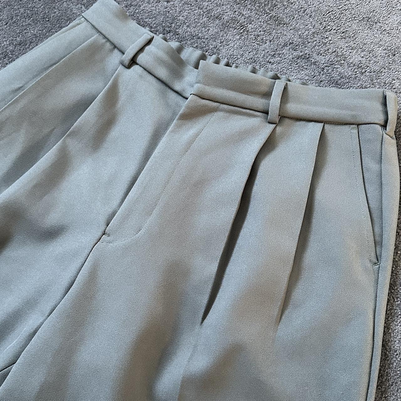 GU Pleated wide pants Size L (33”-34”) Pistachio... - Depop