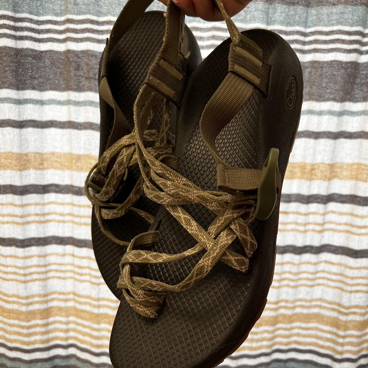 Chaco Women's Green and Black Sandals | Depop