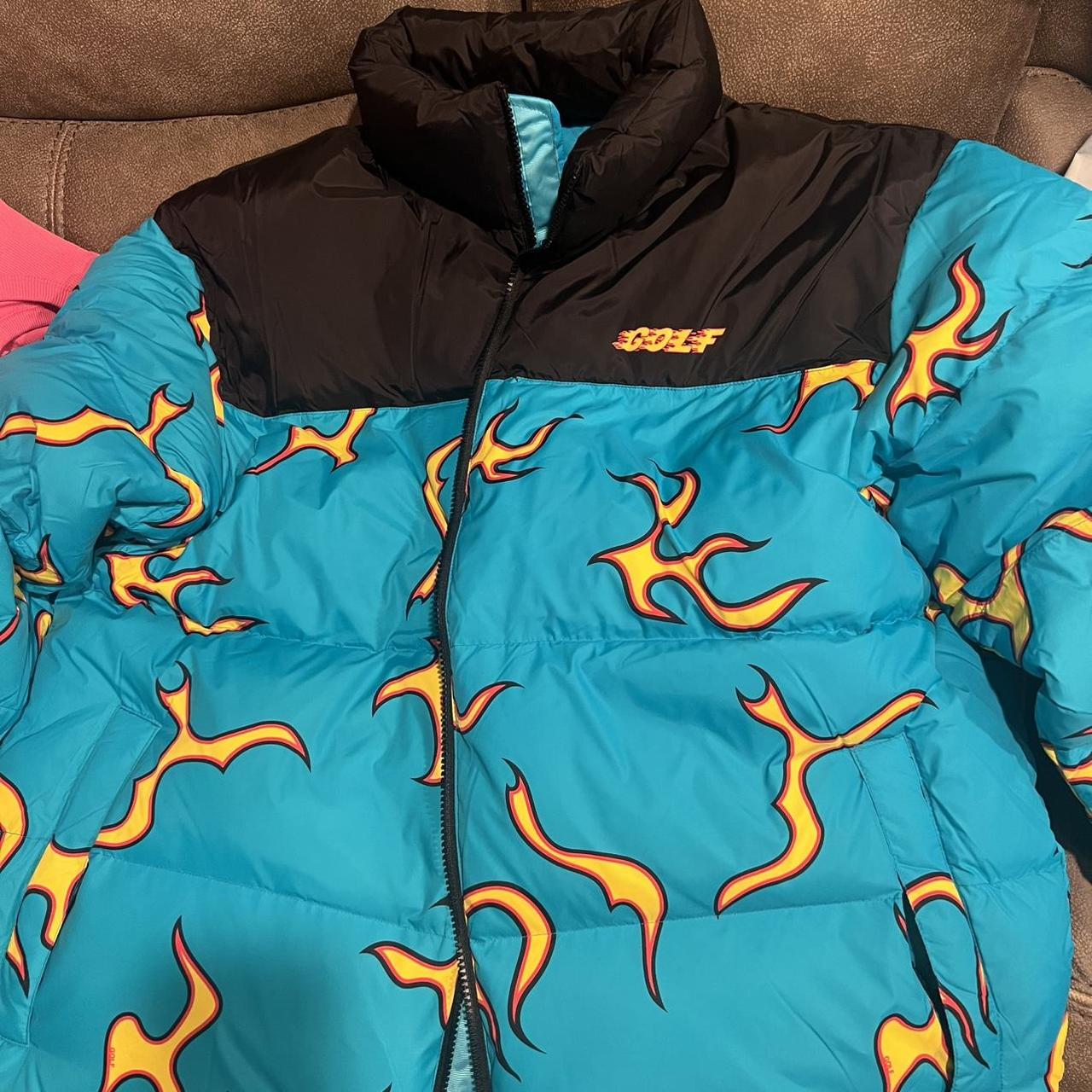 golf wang flame puffer jacket - brand new, only... | Depop