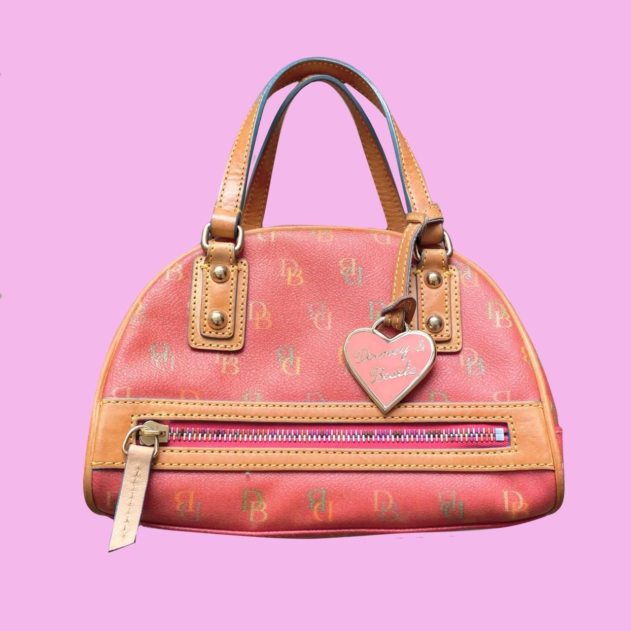 Y2K Dooney & Bourke Mini Bowler Bag - Coral In... - Depop