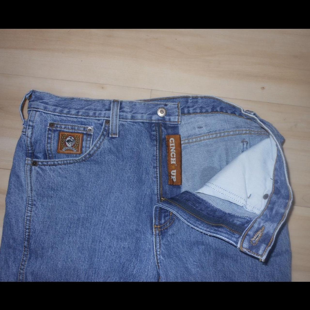 Cinch Up Jeans - Dark blue wash - raw hem - size 34... - Depop