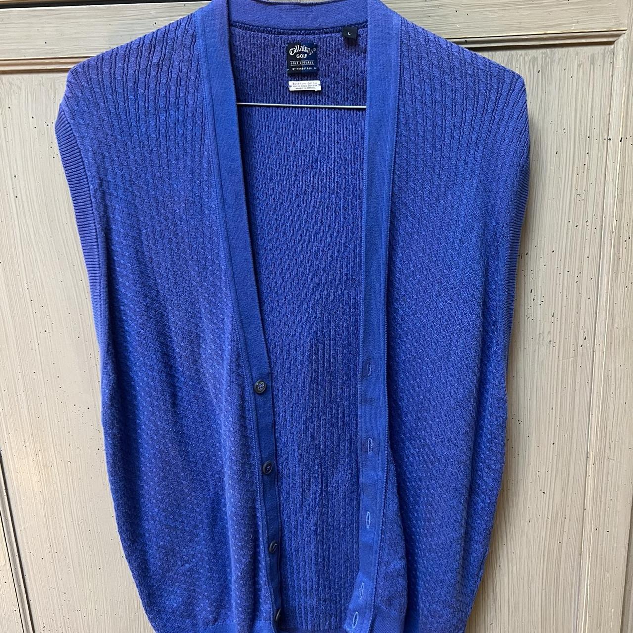 Cute vintage royal blue knit vest! Great for... - Depop