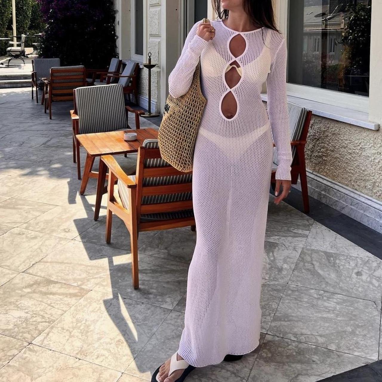 Venroy crochet beach coverup dress Current season... - Depop