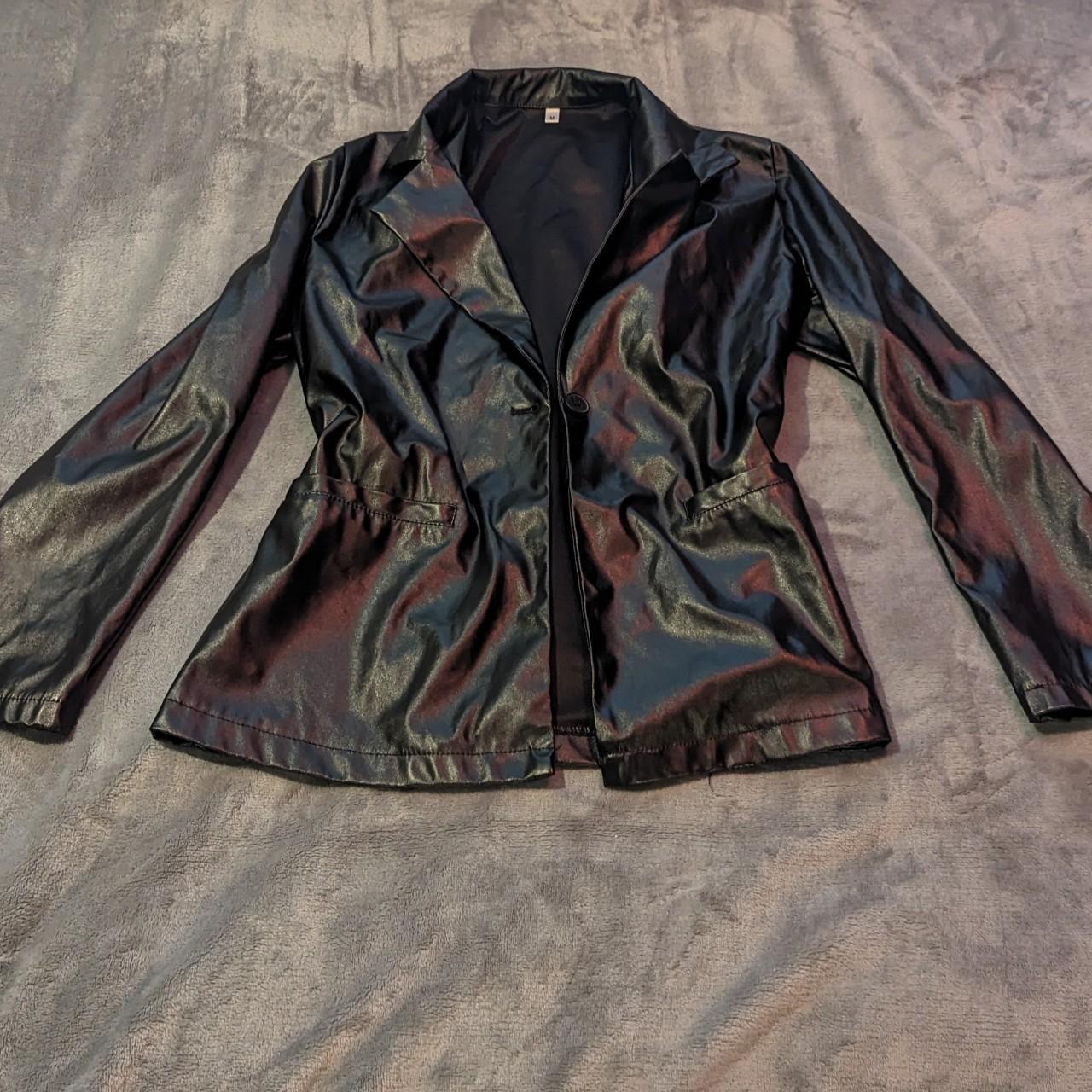 adorable fake leather jacket! goes great over... - Depop