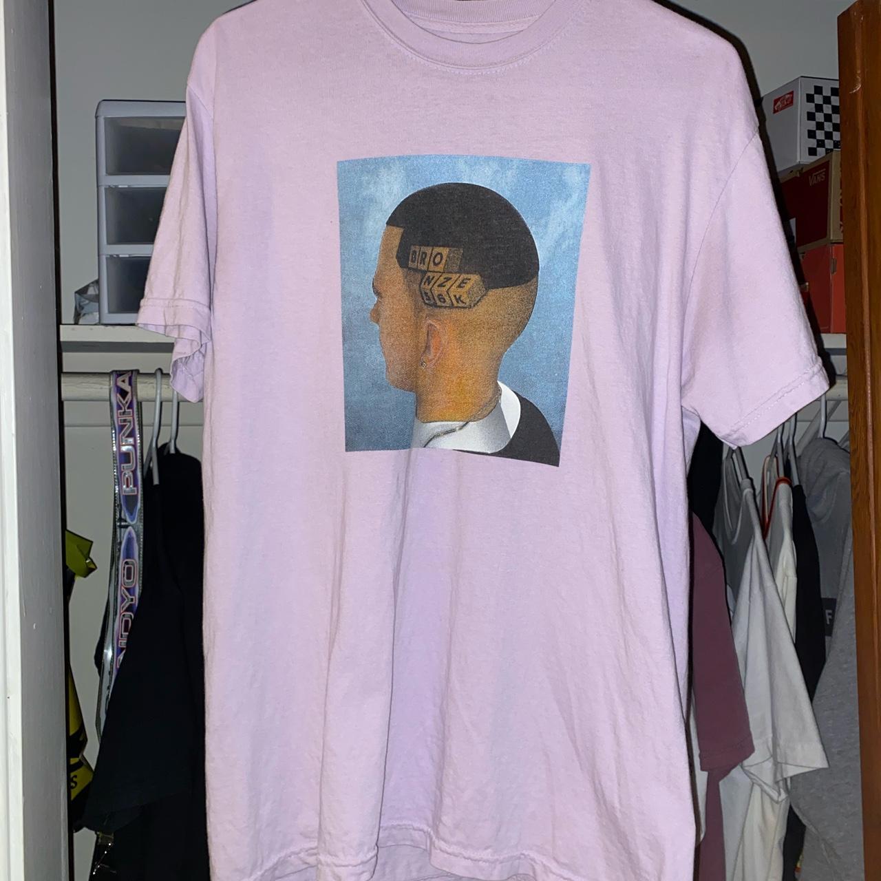 Bronze 56K Men's Pink and Tan T-shirt | Depop