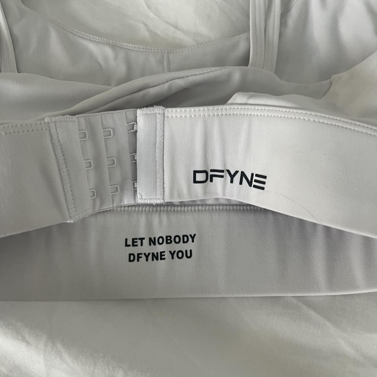 White dfyne sports bra Size m but fits like a... - Depop
