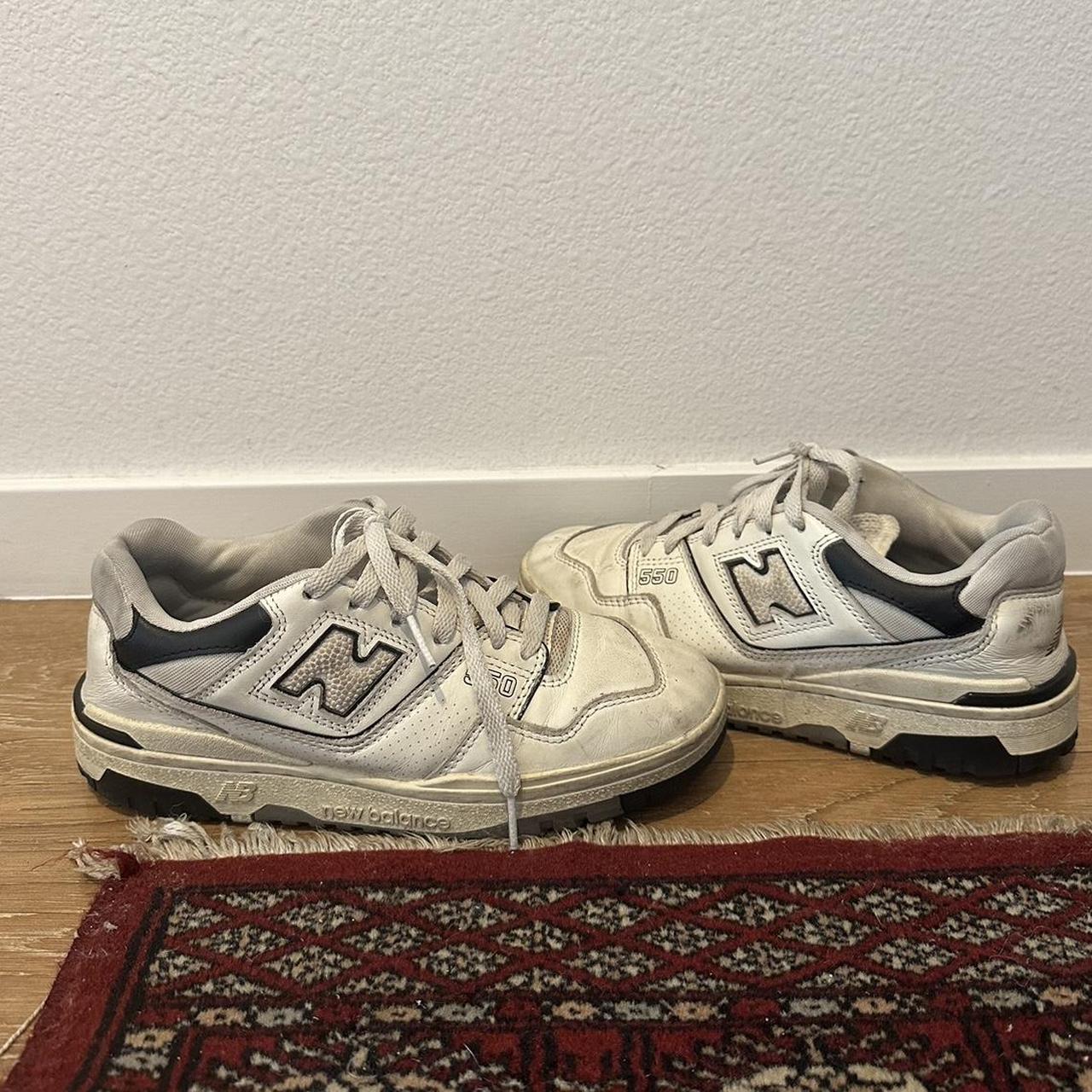 New Balance Women's White and Black Trainers | Depop
