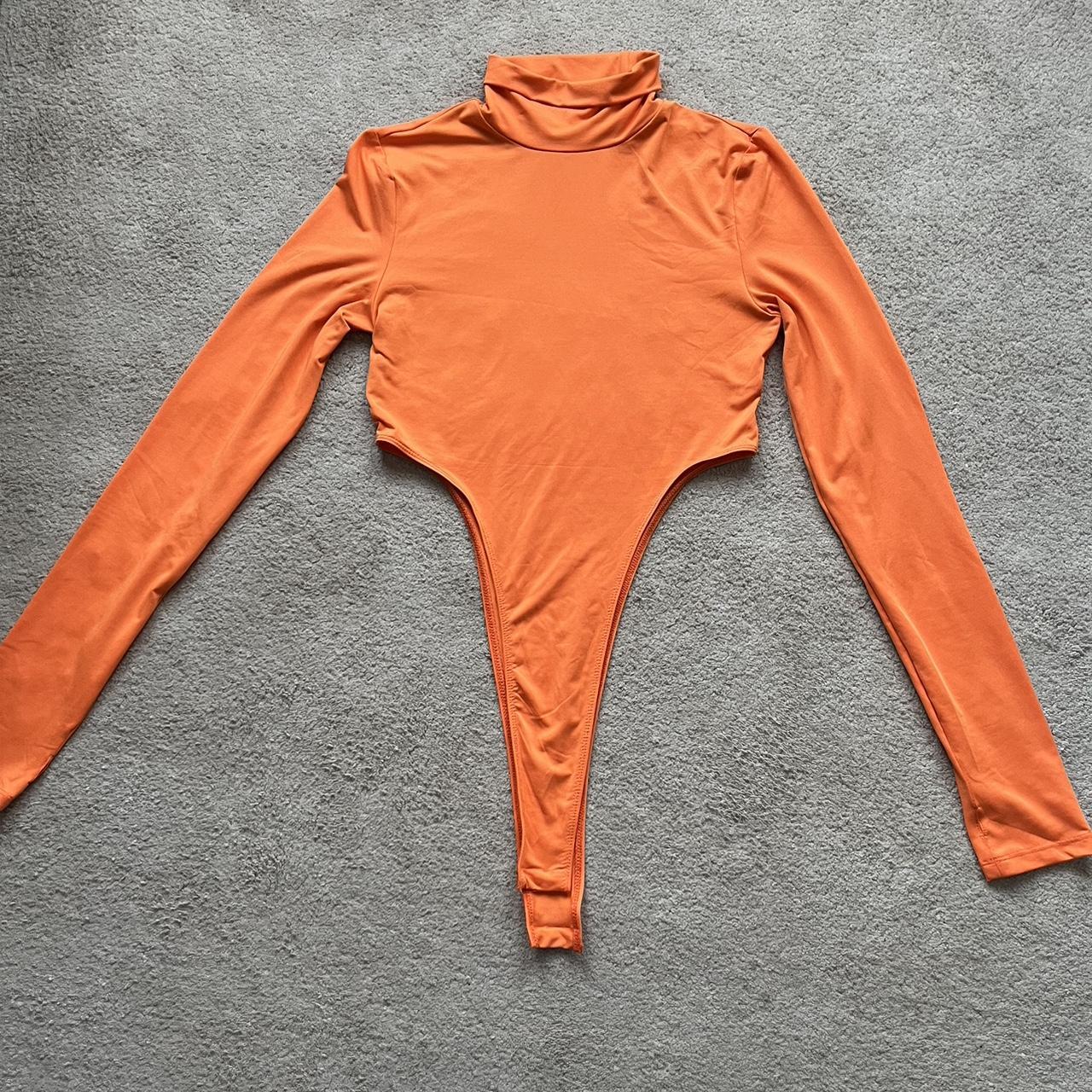 SHEIN Women's Orange Bodysuit | Depop