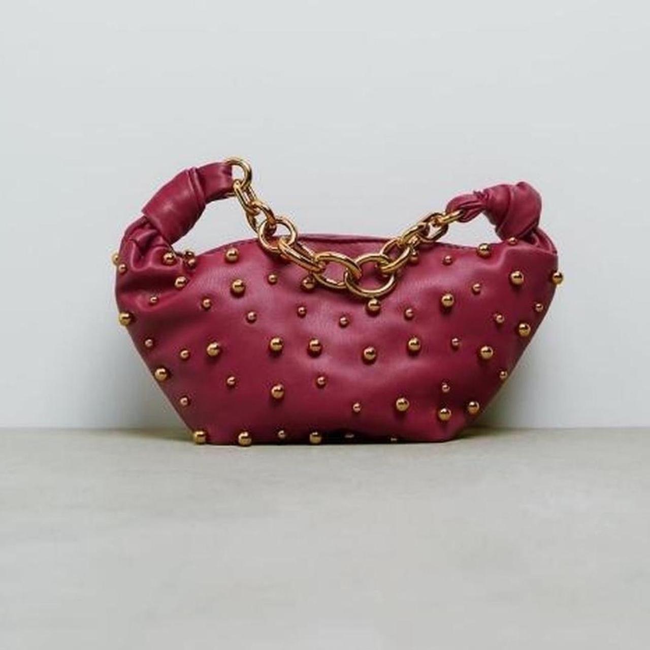 Zara Raspberry Red Beaded Handbag Out of stock... - Depop