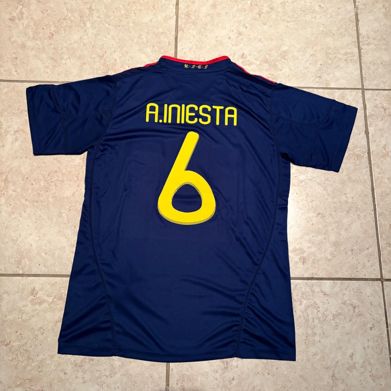 Retro Andres Iniesta 2010 World Cup Final Spain... | Depop