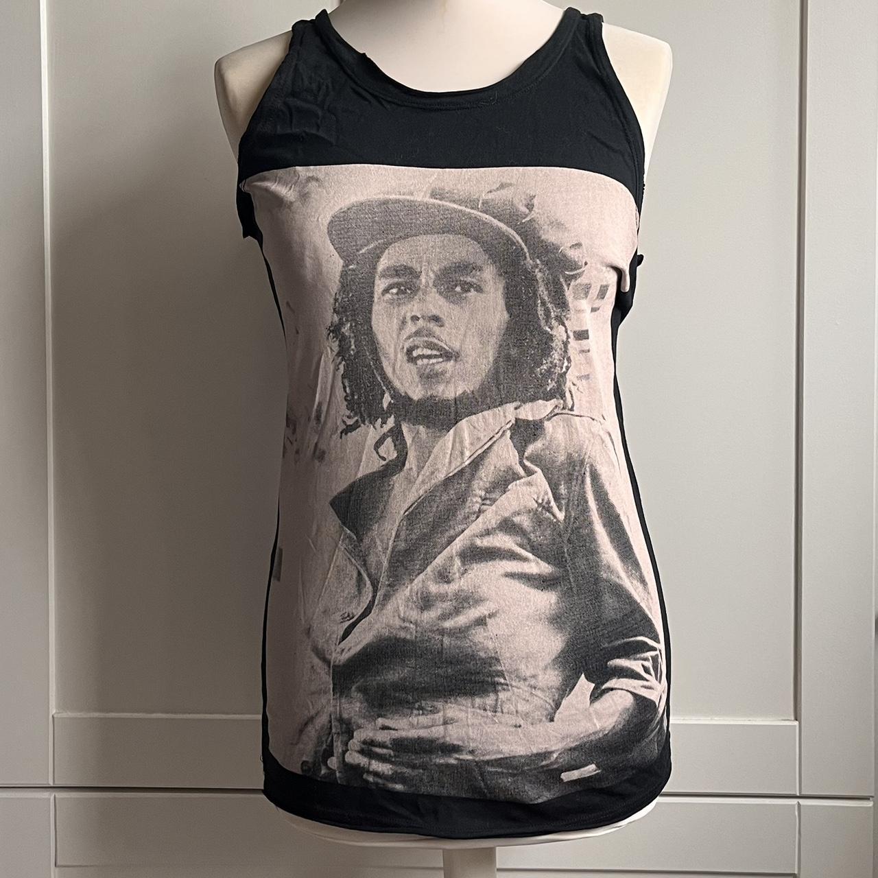 Black and white Bob Marley tank top, some slight age... | Depop
