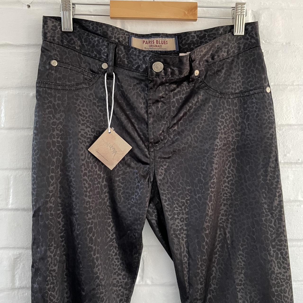 90s leopard print black pants By Paris Blues. 5... - Depop