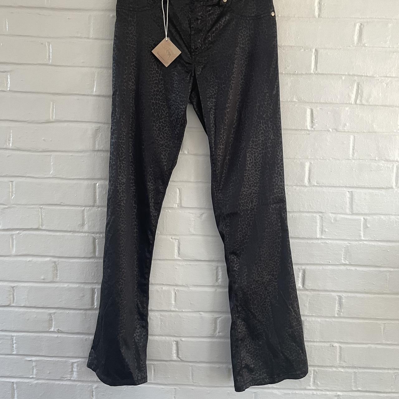 90s leopard print black pants By Paris Blues. 5... - Depop
