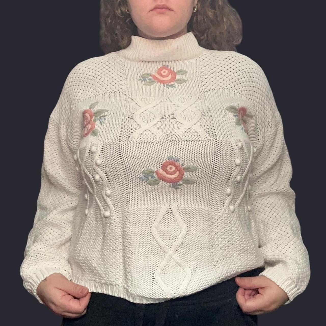 Colleen’s Collectables White Knitted Sweater Wirh... - Depop