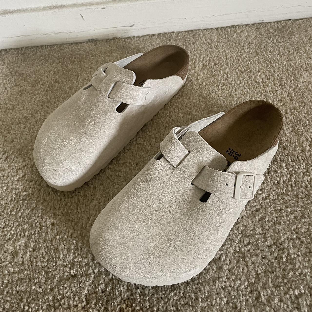 Birkenstock Women's White Clogs | Depop