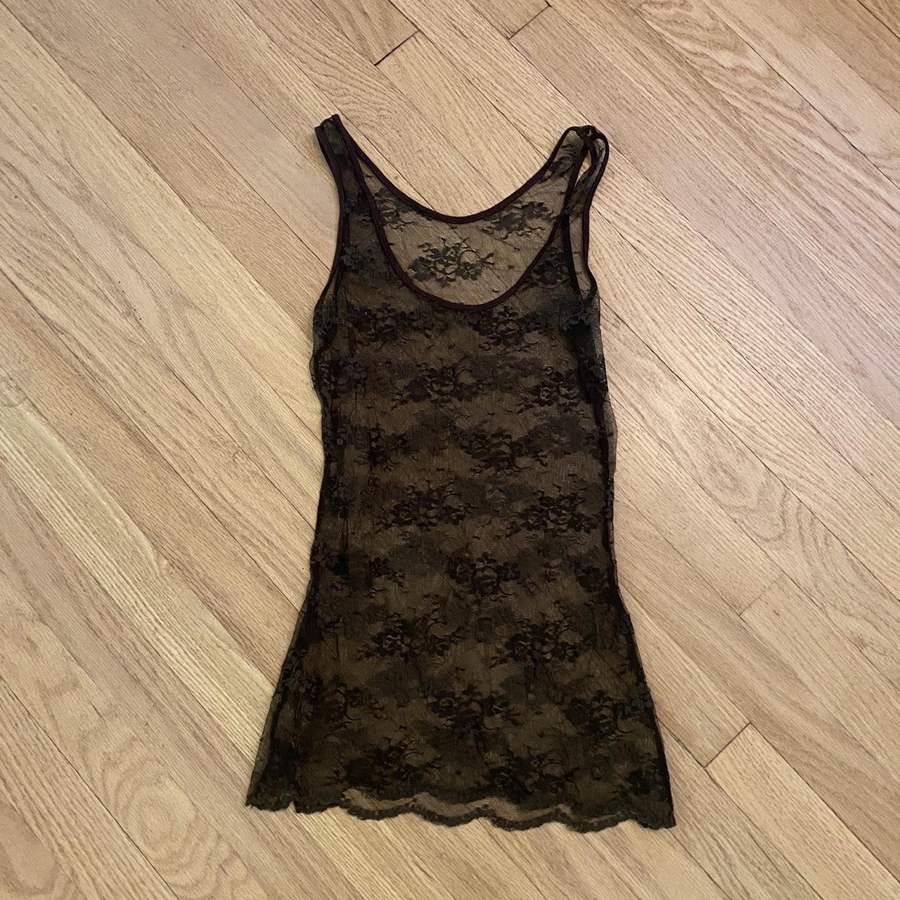 translucent mesh top dress thing fits best on a... - Depop