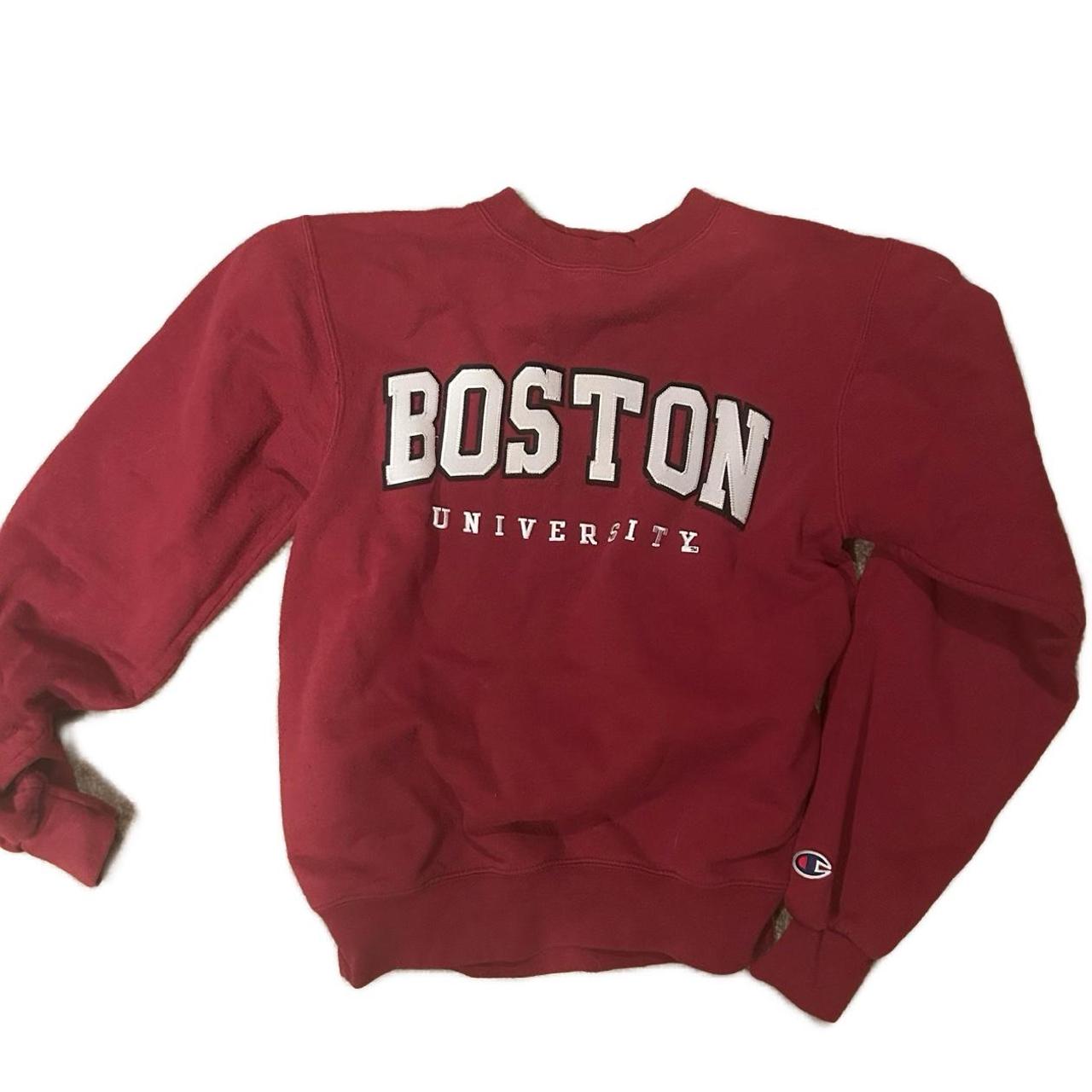 Boston University BU crew neck sweatshirt, vintage.... - Depop