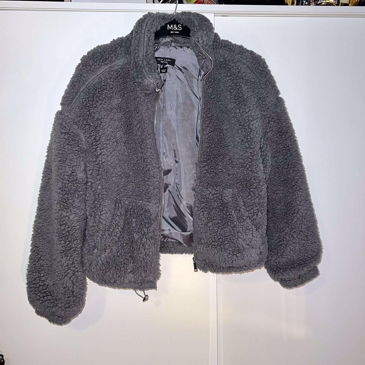 New look teddy bear fluffy jacket never been worn,... - Depop