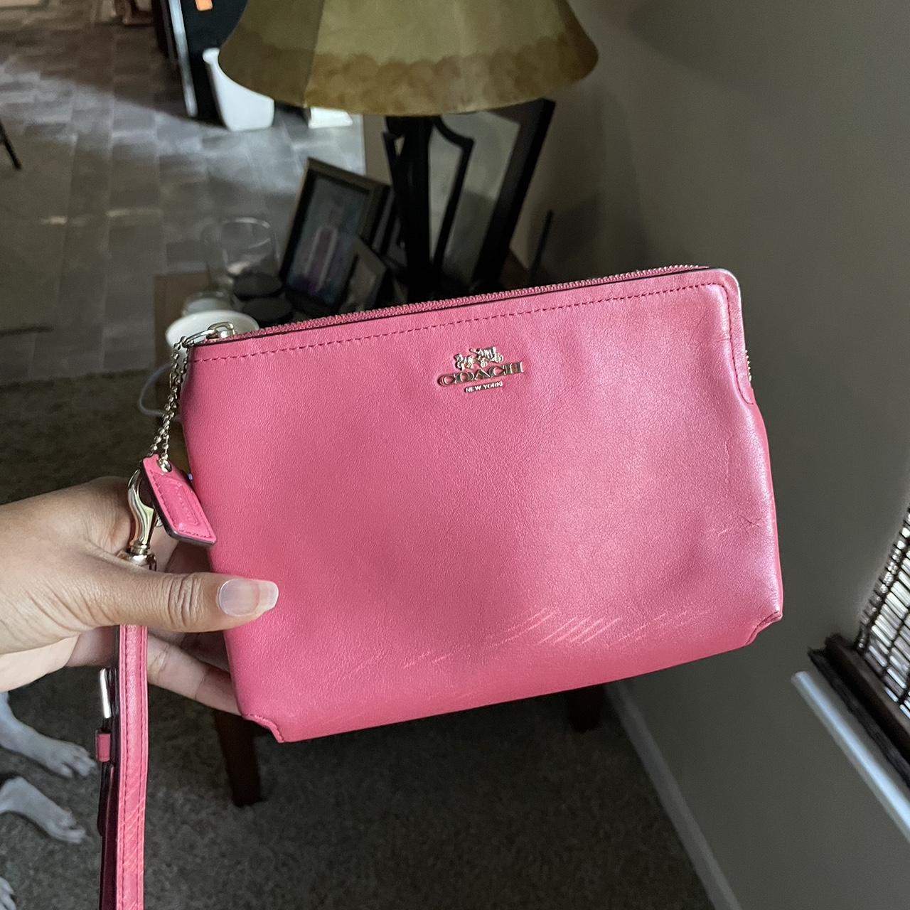 Please pay with Depop Cute pink coach wristlet with... - Depop