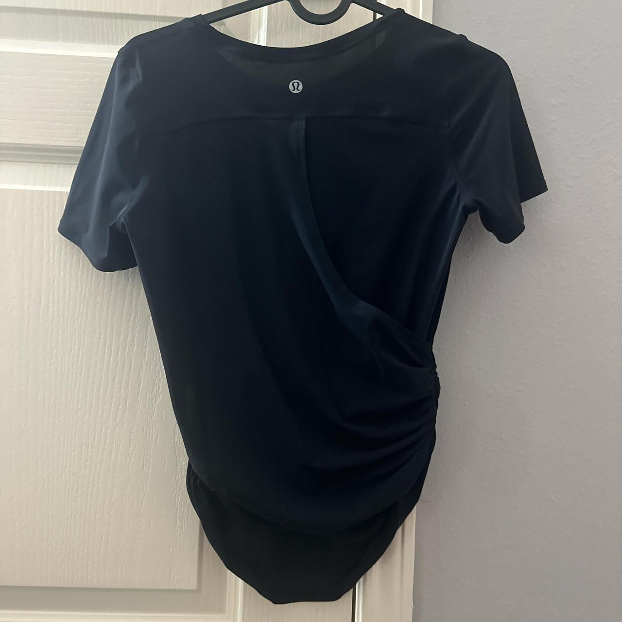 Black lululemon shirt crossover back with ribbed... - Depop