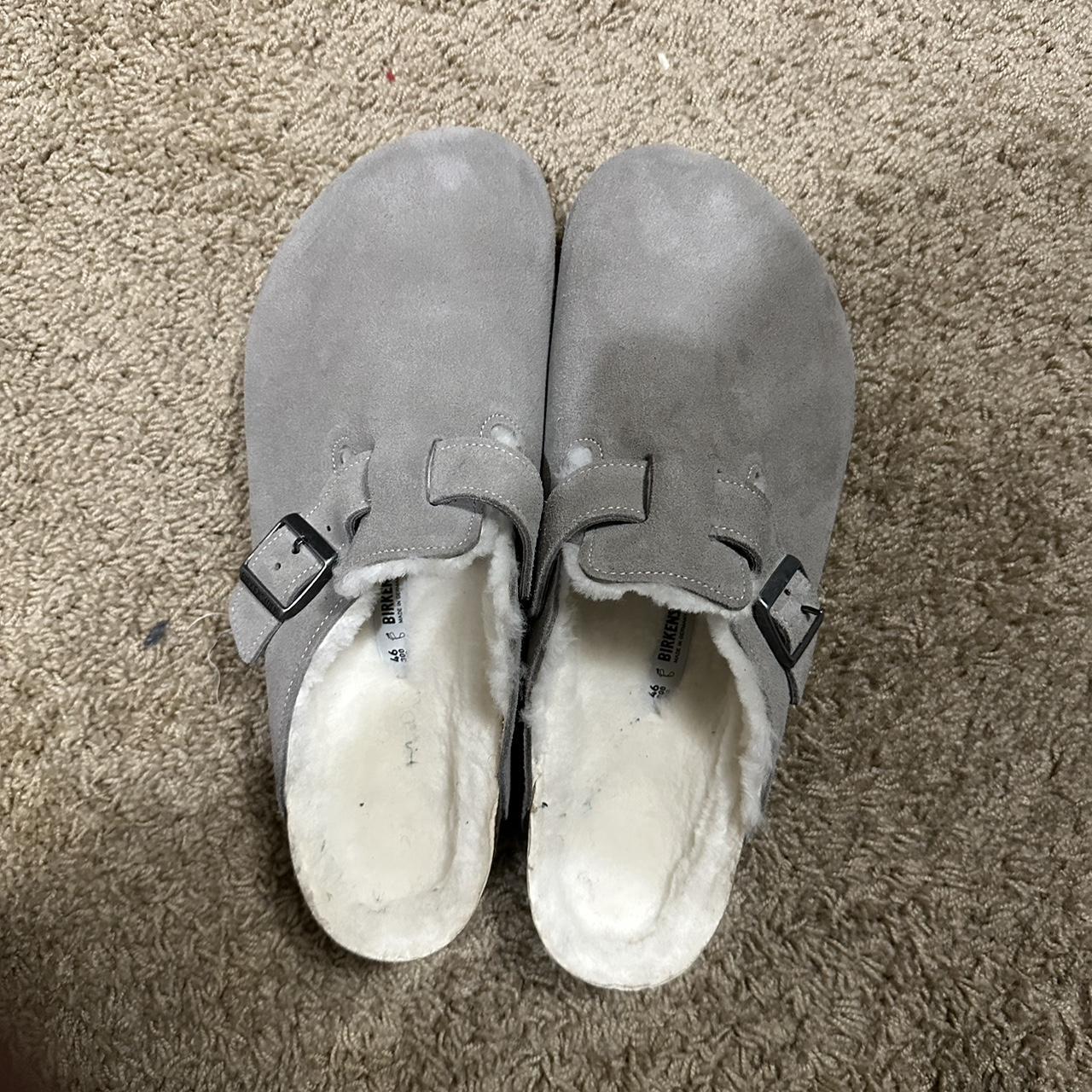 Birkenstock Men's Grey Clogs | Depop