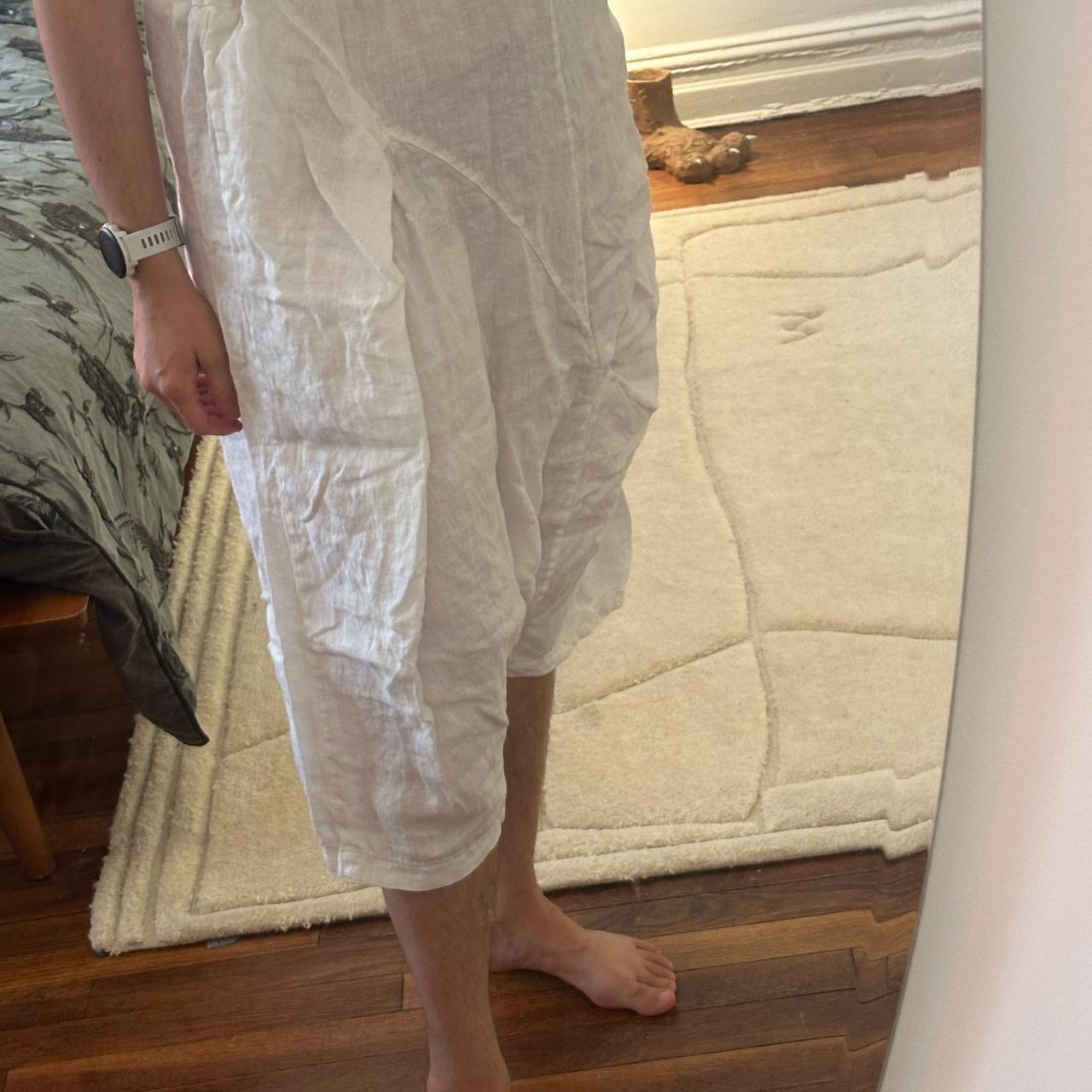 WENDY TRENDY white linen drop cloth pants from... | Depop