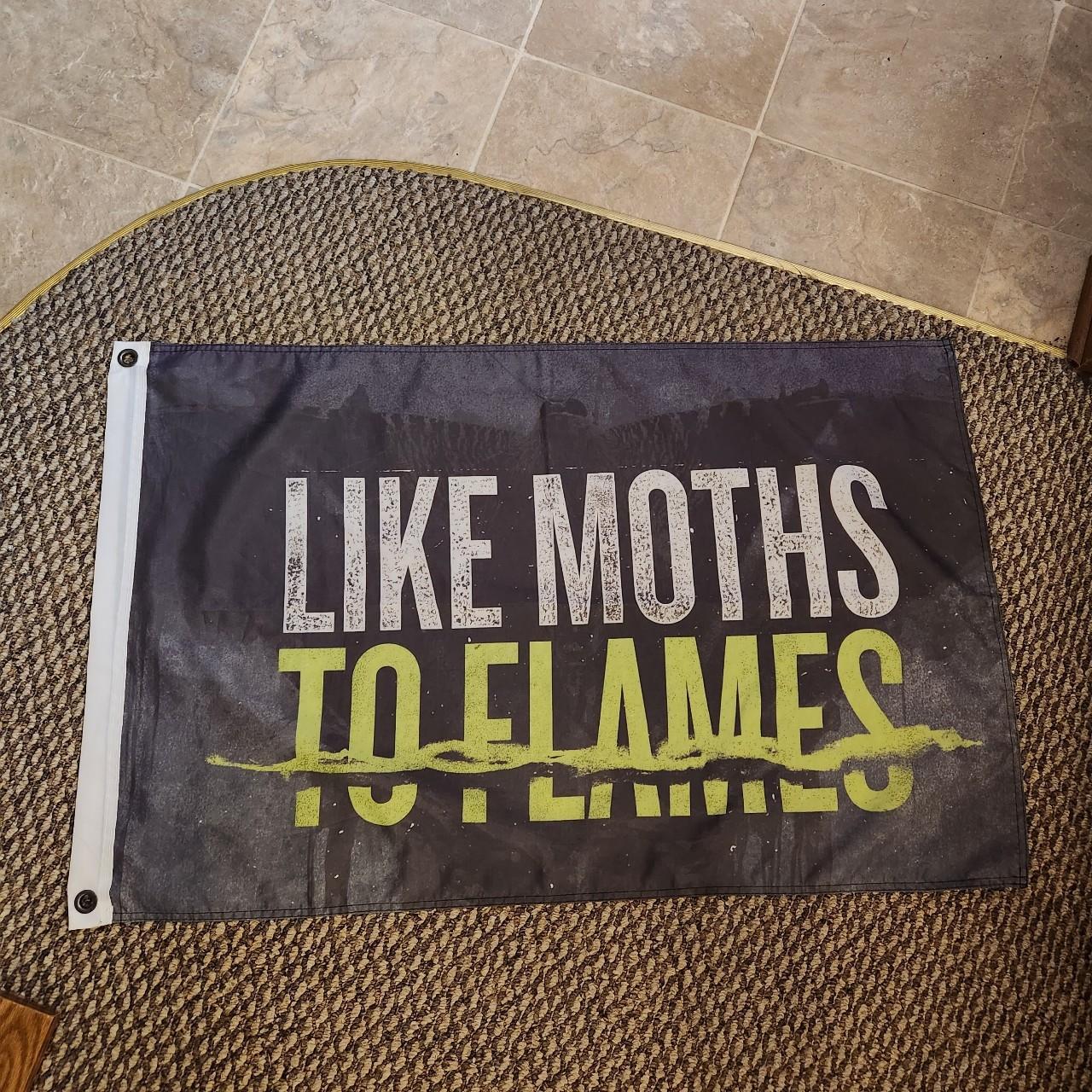 Like Moths To Flames Flag #metal #metalcore... - Depop