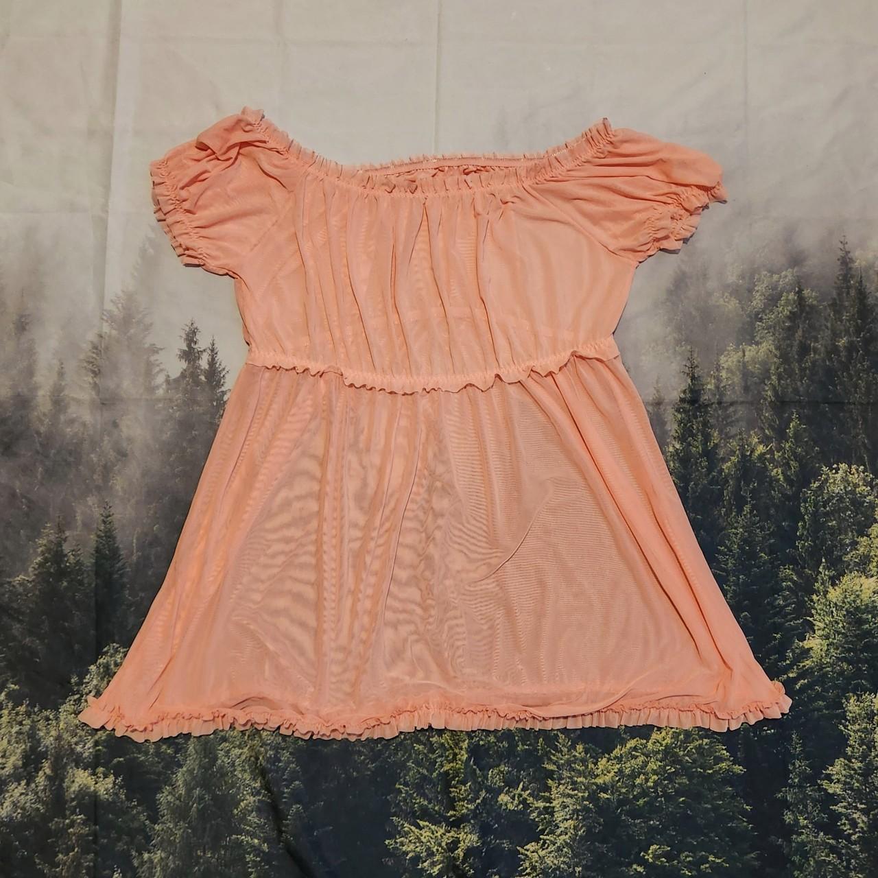 Pink Mesh Baby Doll Dress with Ruffle Details The... - Depop